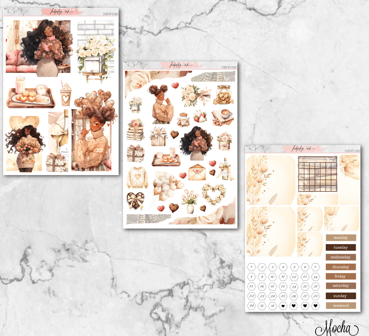 Cozy in Love Storyboard Sticker Kit – IndynIvy_ink