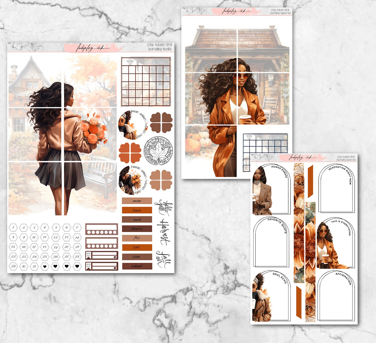 Crisp Autumn Stroll Journaling A5 Two-Week Kit (Square Design ...