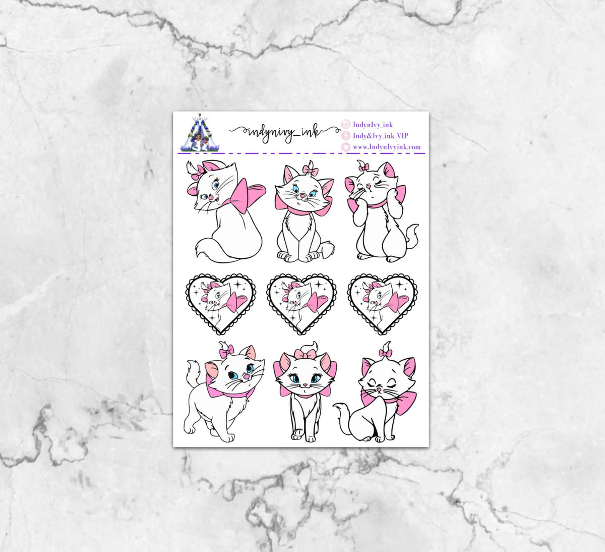Miss Marie Sticker Sheet – IndynIvy_ink