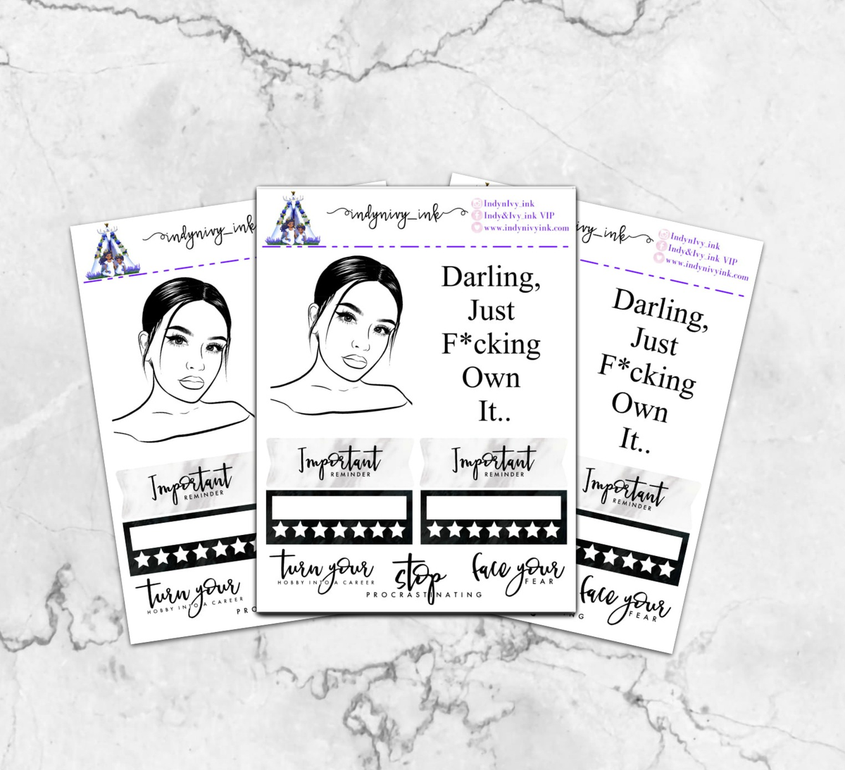 Darling Mini Sticker – IndynIvy_ink
